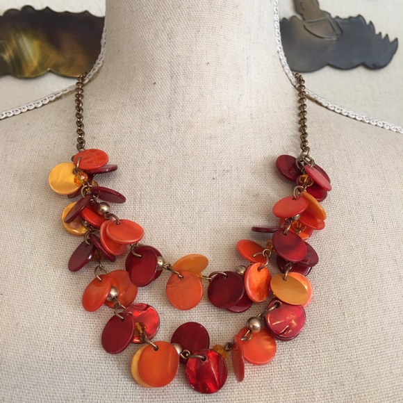 Jewelry | Vintage Sunset Color Disc Layered Necklace | Poshmark